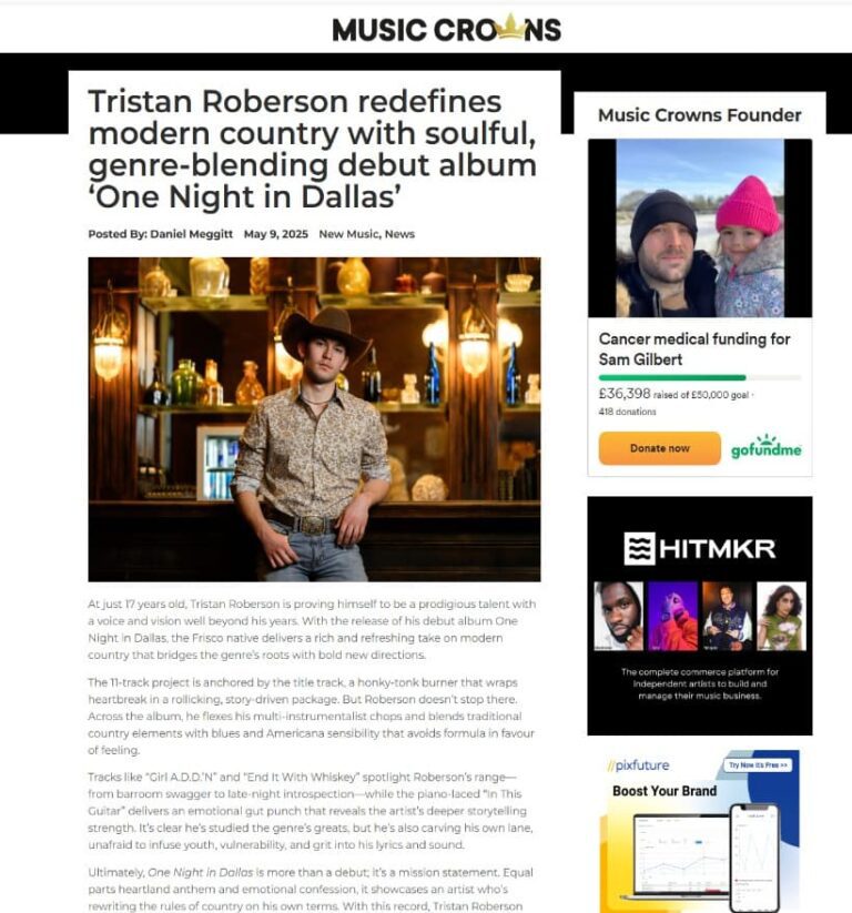 News - Tristan Roberson Music